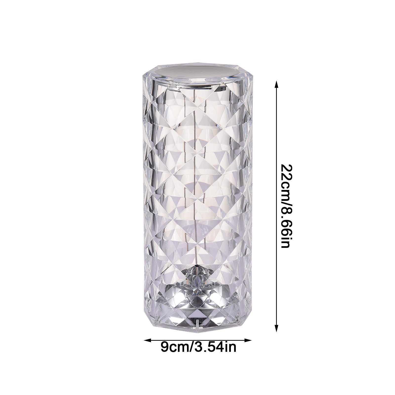 Acrylic Crystal USB Rechargeable Desk Lamp | onide.lk