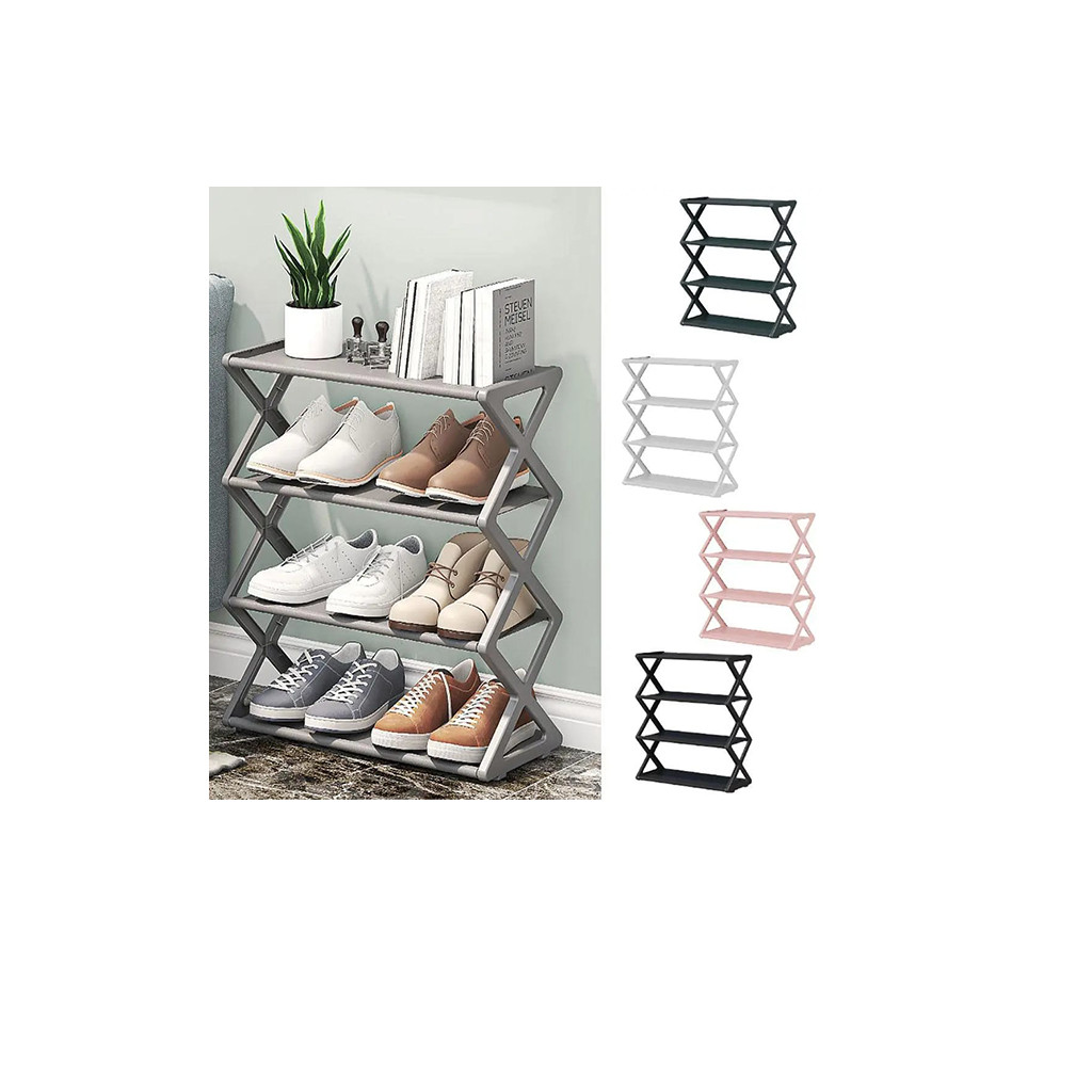 Shoe Rack X Shape 4 layer | Auramart.lk