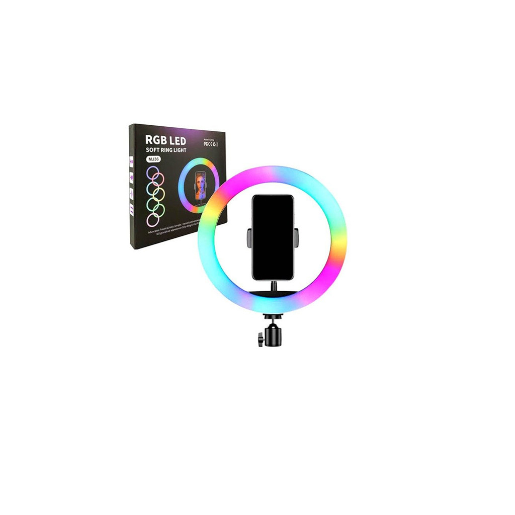 MJ36 RGB LED Soft Ring Light (Ring light only - No tripod stand) | Auramart.lk
